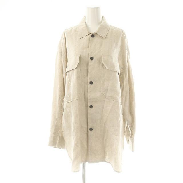 【中古】エイトン ATON Demi-Luxe BEAMS別注 23SS リネンビスコースシャツジャケット 2 生成り /MI ■OS レディース