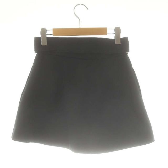 中古】パトゥ Patou リサイクルサテン ジップアップ ミニスカート 台形