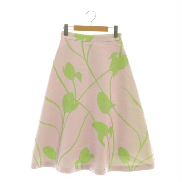 【中古】未使用品 アナイ ANAYI 23SS チューリップジャガードフレアスカート 34 ラベンダー 黄緑 /MI ■OS レディース