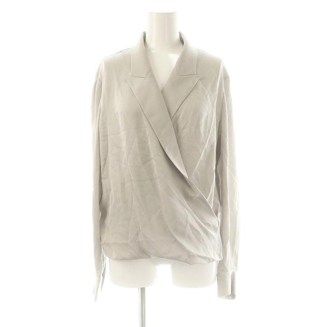 【中古】セオリー 24AW Modern GGT PK Lapel Wrap BL シルク カシュクール ブラウス シャツ S グレー レディース