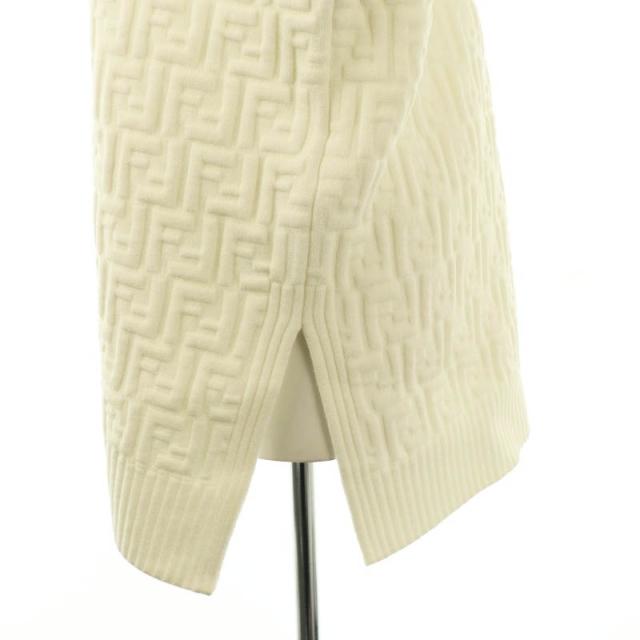 中古】フェンディ FENDI ズッカ エンボス 総柄ニット 長袖 38 ホワイト