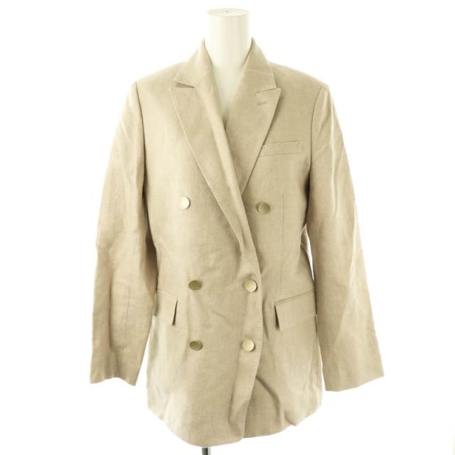 【中古】エブール ebure ミディアムリネンツイル ジャケット テーラード 36 ベージュ /MI ■OS レディース