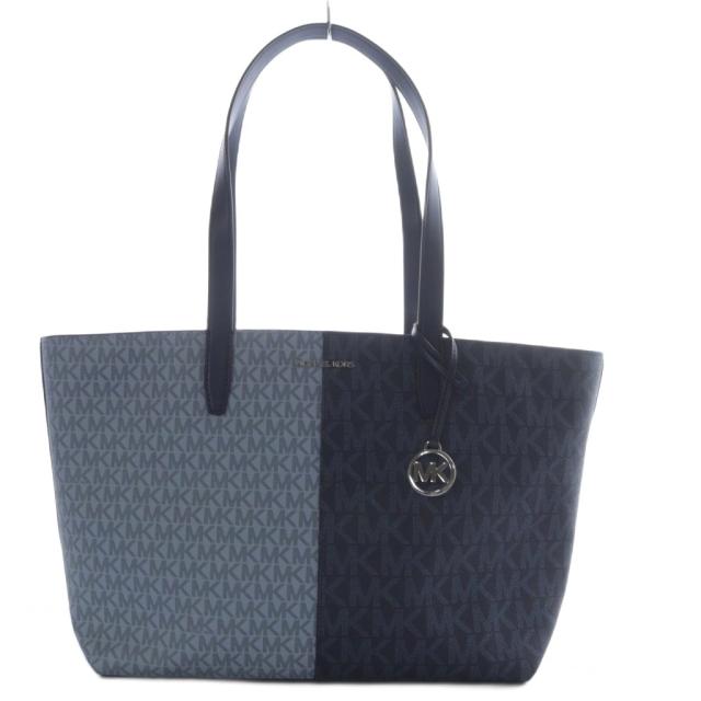 【中古】マイケルコース MICHAEL KORS 24年 JET SET TRAVEL TWO-TONE LOGO トートバッグ ブルー ネイビー 35F4STVT8B