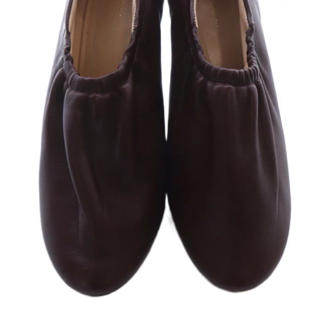 【中古】セリーヌ CELINE フィービー期 レザー ギャザーパンプス ハイヒール 36.5 23.5cm エンジ /SR16 レディース