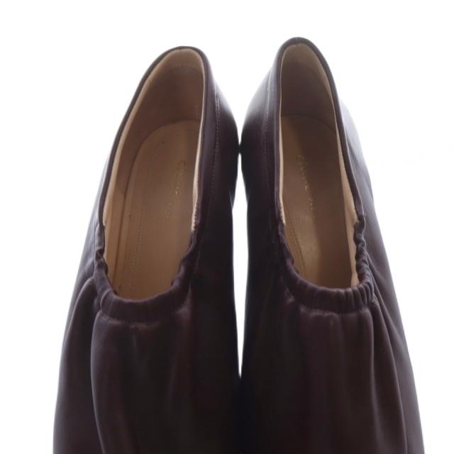 【中古】セリーヌ CELINE フィービー期 レザー ギャザーパンプス ハイヒール 36.5 23.5cm エンジ /SR16 レディース