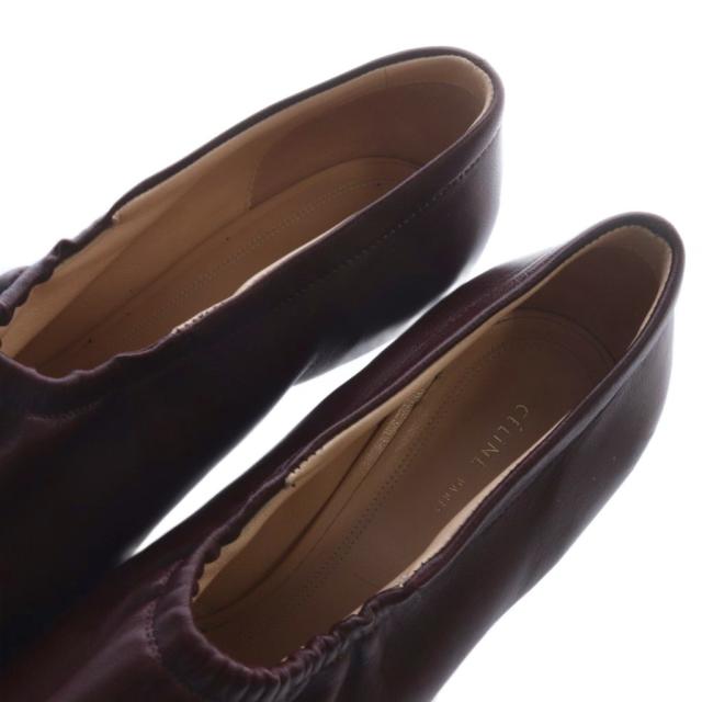 【中古】セリーヌ CELINE フィービー期 レザー ギャザーパンプス ハイヒール 36.5 23.5cm エンジ /SR16 レディース