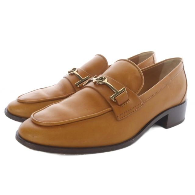 【中古】トッズ TOD'S ビット付ローファー レザー 37 24cm 茶 ブラウン /SR12 レディース