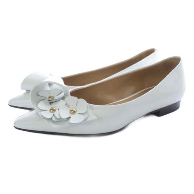 【中古】ペリーコ PELLICO ANIMA ガラスレザー パンプス ポインテッドトゥ 34 白 ホワイト /SR36 レディース