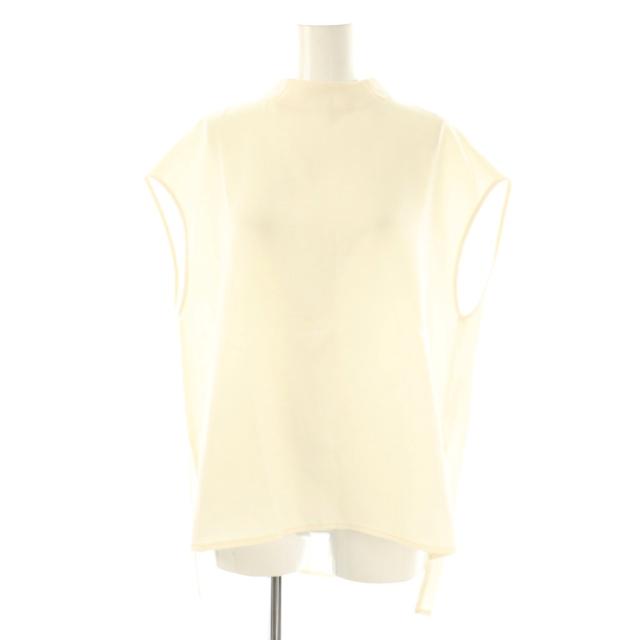 【中古】アドーア ADORE 24AW トリアセダブルクロスブラウス ノースリーブ バックテール 38 アイボリー レディース