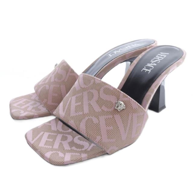 【中古】ヴェルサーチ ヴェルサーチェ ミュールサンダル スクエアトゥ 36 ピンク /SR5 レディース
