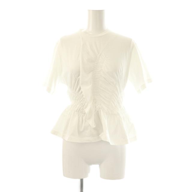 【中古】セシリーバンセン Cecilie Bahnsen 25SS Ace Top カットソー Tシャツ ギャザー XS 白 ホワイト 4110900543