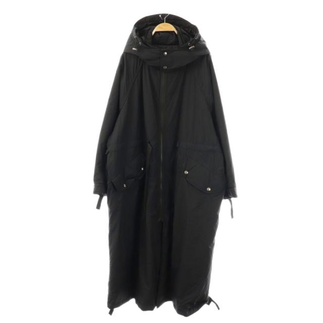 【中古】スタンブリー STUMBLY 23AW Padded Nylon Military Coating コート 中綿 ロング 38 ブラック /HK ■OS