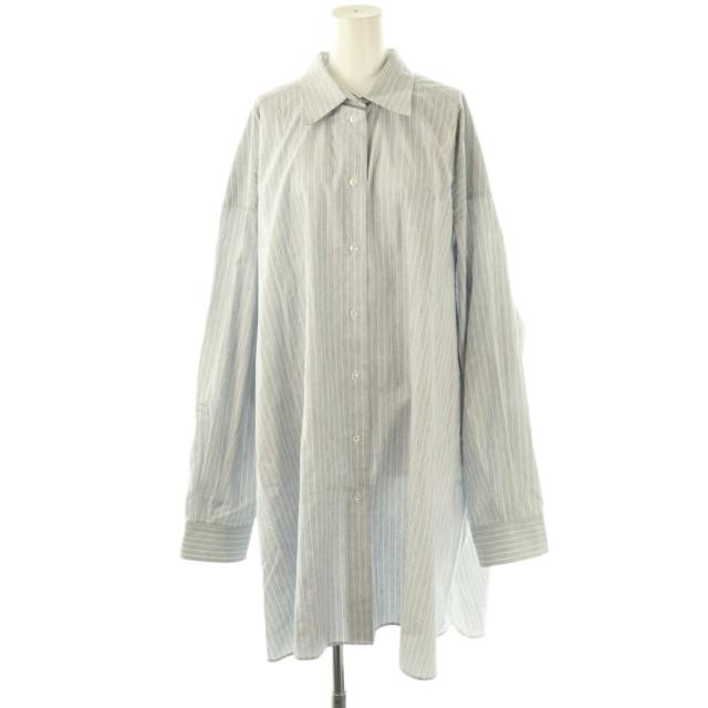 【中古】メゾンマルジェラ 1 22SS コットンポプリンシャツドレス ワンピース ストライプ ロング XS S51DL0253