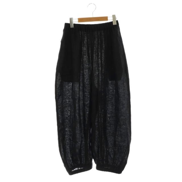 【中古】ナゴンスタンス nagonstans 25SS cropped balloon pants パンツ ジョガー イージー M 黒 ブラック