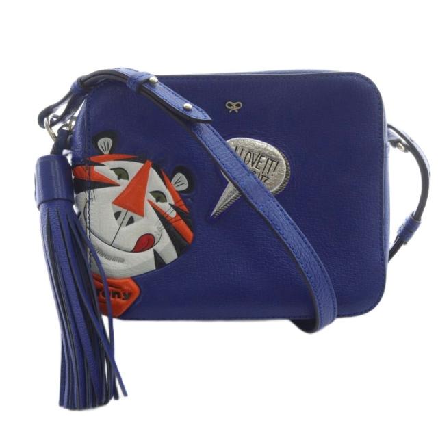 【中古】アニヤハインドマーチ Frosties Cross Body Bag ショルダーバッグ ロゴ レザー 青 ブルー /SR レディース