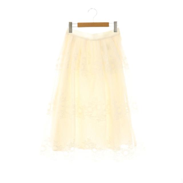 【中古】ラウラ Laula IENA 別注 レーススカート ロング フレア S アイボリー /SS ■OS レディース