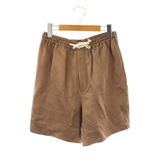 【中古】マディソンブルー MADISONBLUE 24SS DRAWSTRING SHORTS R/L ショートパンツ ハーフ リネン混 00 XS 茶