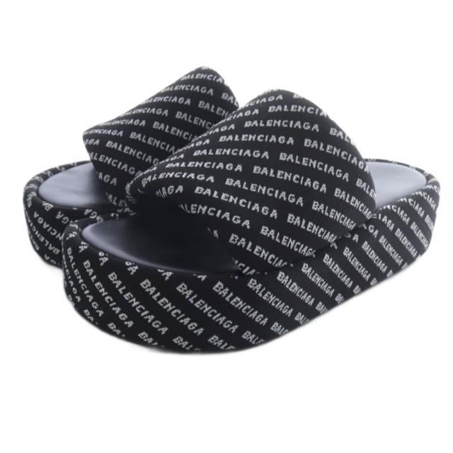 【中古】バレンシアガ プラットフォーム サンダル ミュール 36 黒 ブラック 656988 /SR レディース