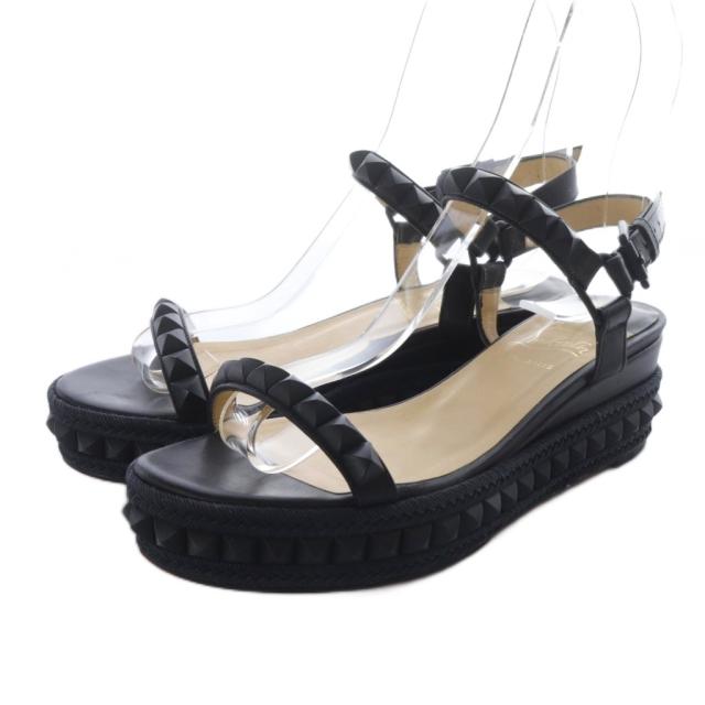 【中古】クリスチャンルブタン サンダル ストラップ 36 黒 ブラック /SR レディース