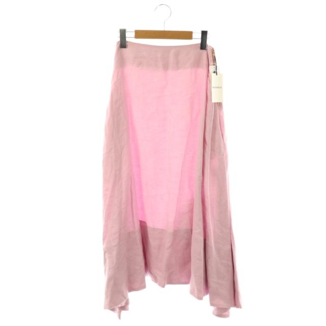 【中古】未使用品 マディソンブルー MADISONBLUE リネンフレアスカート ロング XS ピンク /DO ■OS レディース
