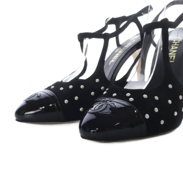 中古】シャネル CHANEL パンプス ピンヒール ココマーク パール