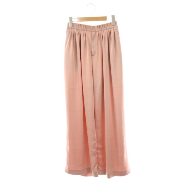【中古】マチャット MACHATT サテンパンツ ワイド タック 36 ピンク 白 /CX ■OS レディース