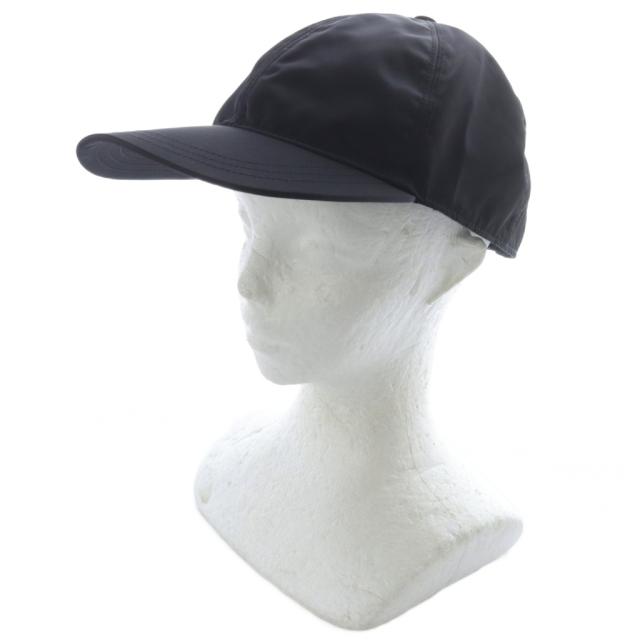 【中古】プラダ PRADA Re-Nylon ベースボールキャップ 帽子 L 黒 ブラック 1HC274 /SR ■OH レディース