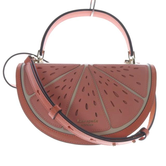 【中古】ケイトスペード グレープフルーツ かごバッグ ショルダーバッグ ピンク /SR レディース