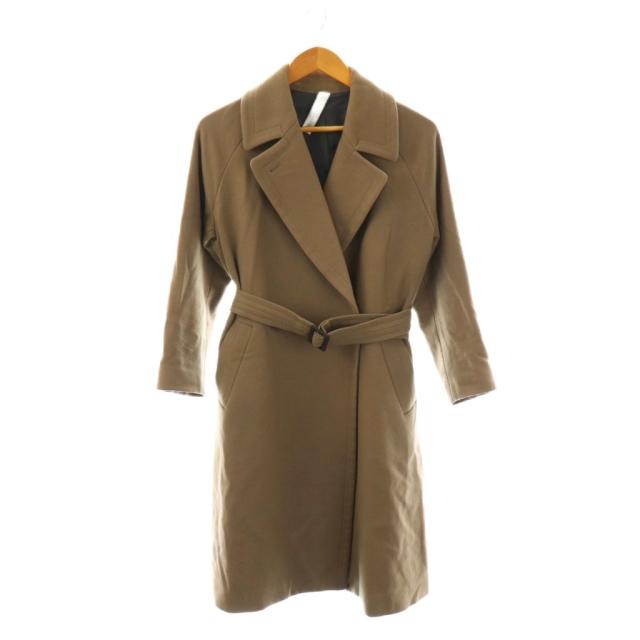 【中古】イーヴォ hevo ダブルブレスト ロングコート チェスター アウター 44 モカブラウン /CX ■OS レディース