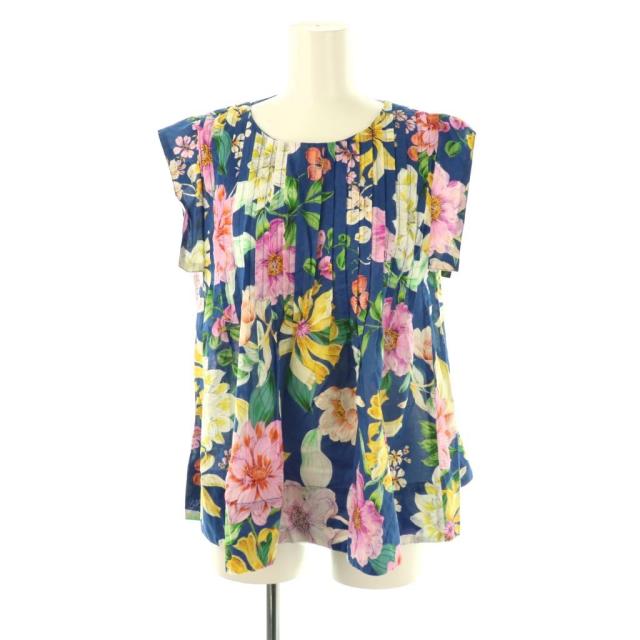 【中古】グレースコンチネンタル 25AW フラワープリントタックブラウス 36 ブルー マルチカラー レディース