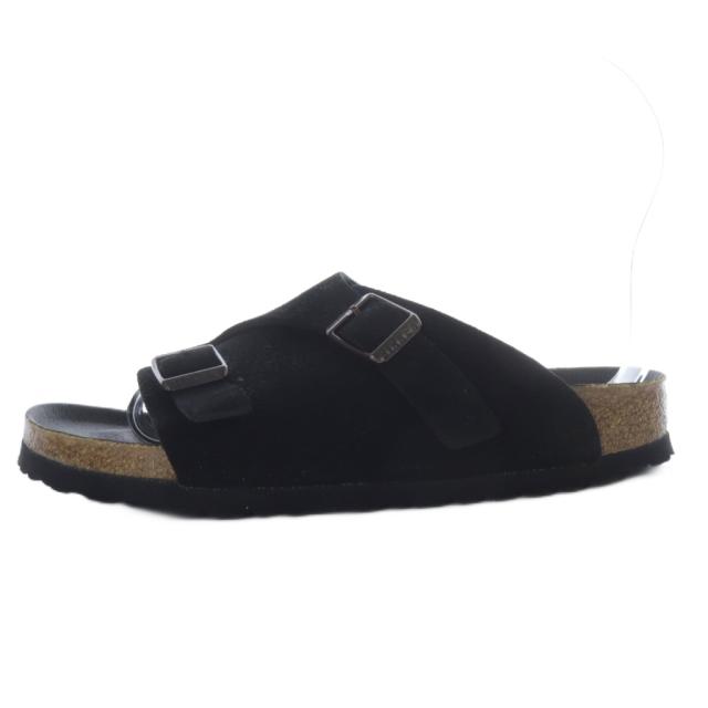 【中古】ビルケンシュトック BIRKENSTOCK IENA別注 Zurich サンダル フラット スエード 24cm ブラック