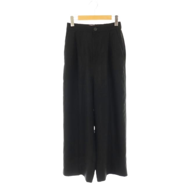 【中古】エンフォルド ENFOLD 25SS MENS SLACKS スラックス ワイドパンツ 36 ブラック /DF ■OS レディース