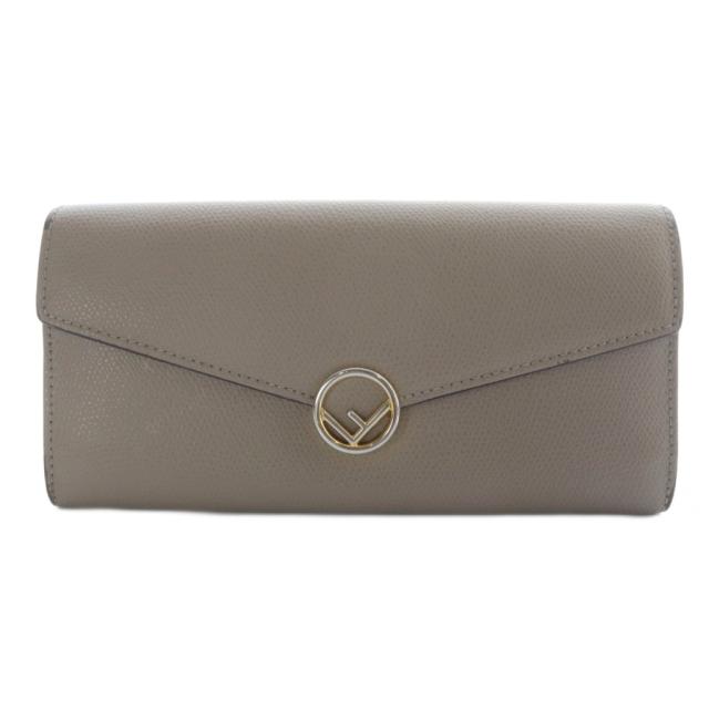 【中古】フェンディ FENDI コンチネンタル TORTORA 長財布 二つ折り レザー グレージュ 8M0251 A18B F0E65