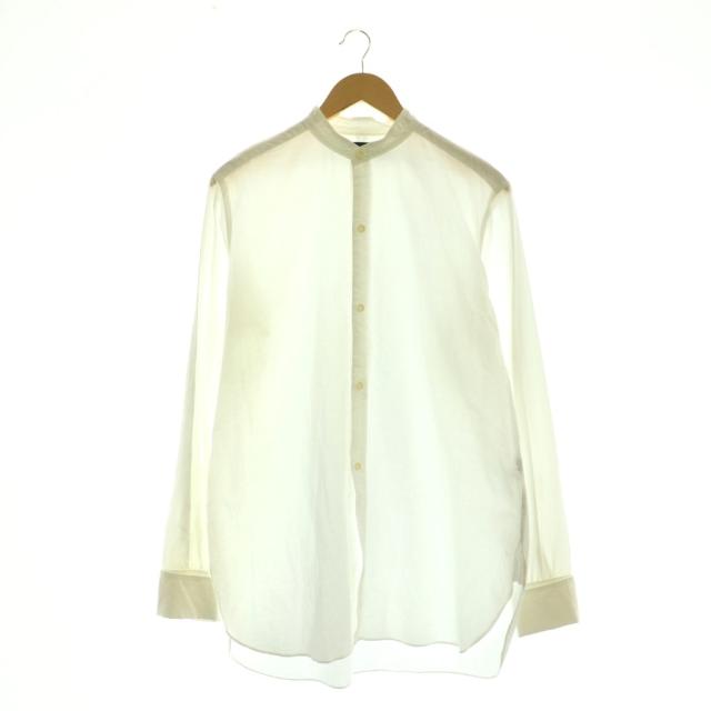 【中古】オーベルジュ AUBERGE スタンドカラーL/Sコットンシャツ 42 白 /CX ■OS ■AD メンズ