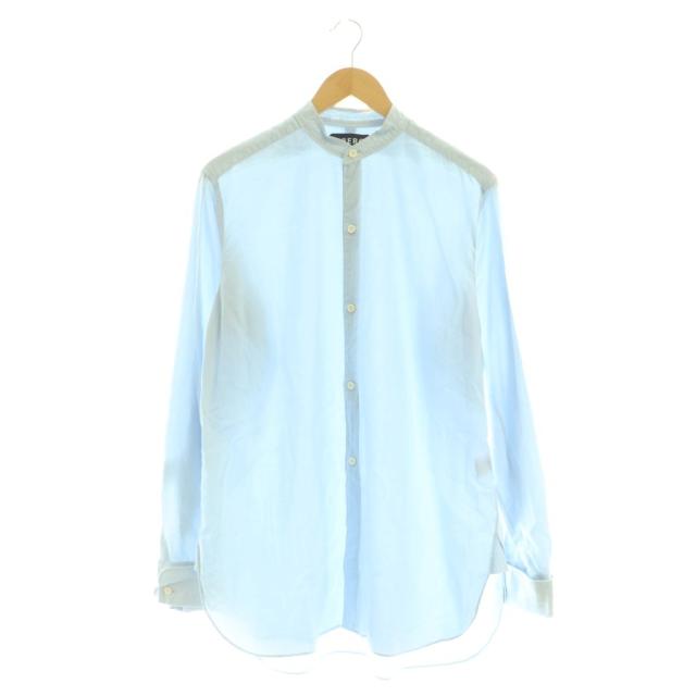 【中古】オーベルジュ AUBERGE スタンドカラーL/Sコットンシャツ 42 水色 /CX ■OS ■AD メンズ