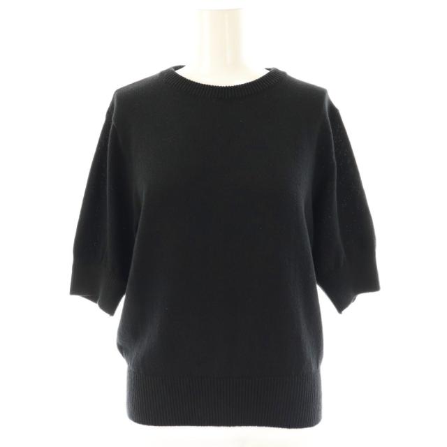 【中古】ヨリ yori 25SS バックリボンショートスリーブニット セーター 38 ブラック