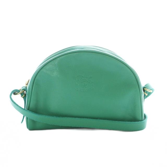 【中古】イルビゾンテ IL BISONTE ショルダーバッグ ハーフムーン レザー エメラルドグリーン /RI ■OS レディース