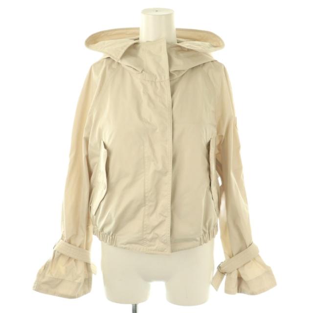 【中古】モンクレール オルガット フード ジャケット マウンテンパーカー クロップド 00 ライトベージュ レディース