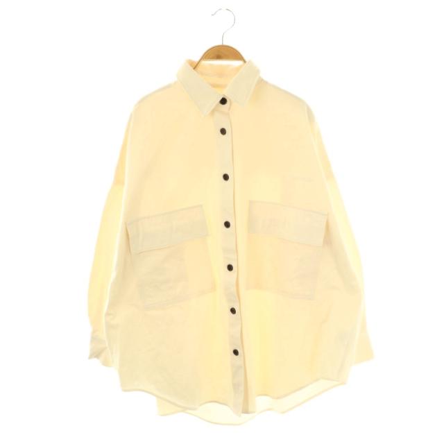 【中古】サクラ 25SS ハイカウントコットンギャバジンジャケットシャツ 長袖 38 アイボリー /DO ■OS レディース
