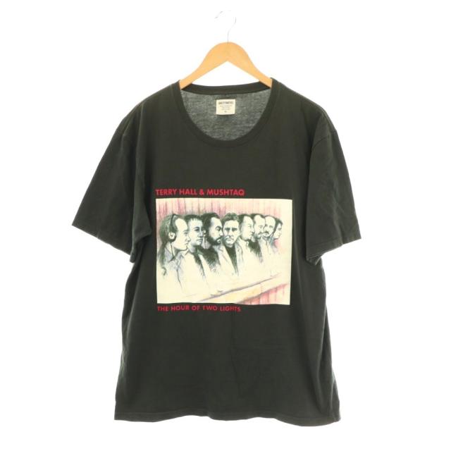 【中古】ワコマリア THE HOUR OF TWO LIGHTS Tシャツ ×TERRY HALL MUSHTAQ カットソー 半袖 XL チャコールグレー