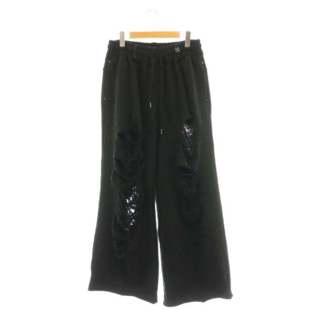 【中古】トリミングバード TREEMINGBIRD Scratch Damage Wide Sweat Pants スウェットパンツ FR ブラック