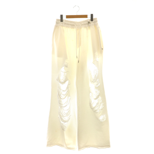 【中古】トリミングバード TREEMINGBIRD Scratch Damage Wide Sweat Pants スウェットパンツ イージー FR ホワイト
