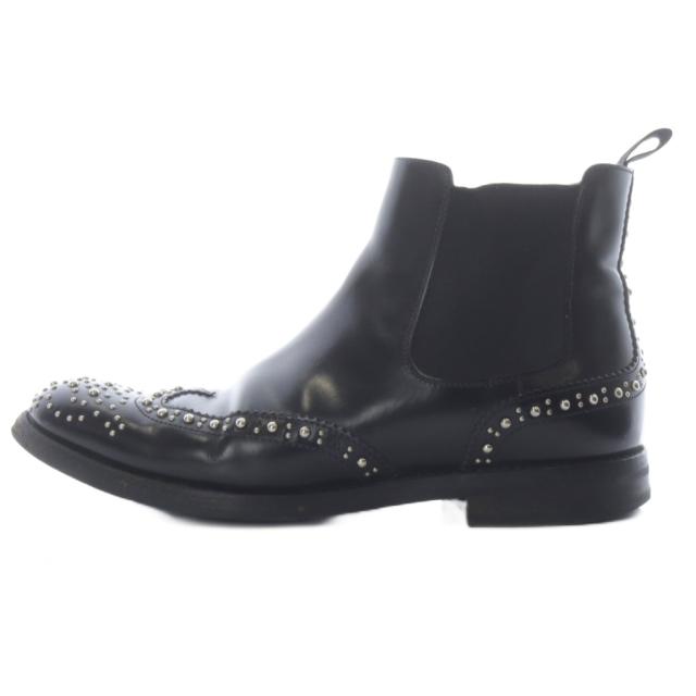 【中古】チャーチ church's KETSBY MET スタッズ チェルシーブーツ ショート 36 黒 ブラック /SR レディース