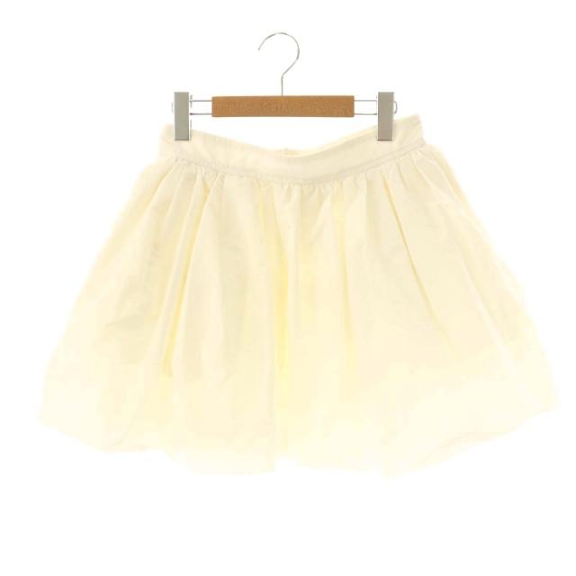 【中古】パトゥ PATOU バブルバルーンミニスカート ギャザースカート フレア 38 オフホワイト /ES ■OS レディース
