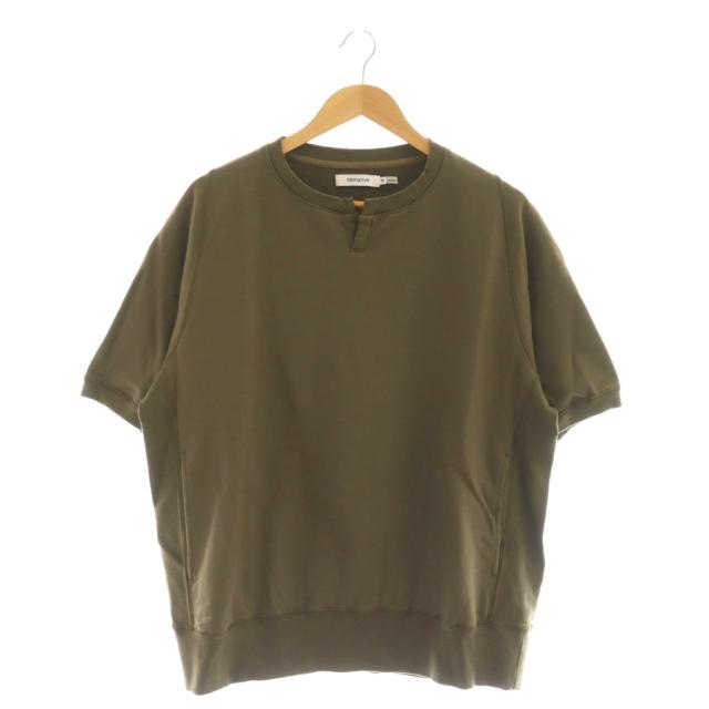 【中古】ノンネイティブ nonnative DWELLER S/S T-NECK PULLOVER COTTON SWEATスウェット トレーナー 半袖 2 カーキ