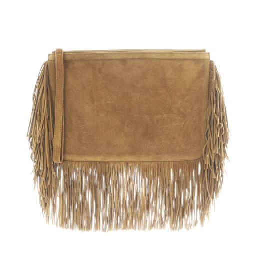 【中古】ピエールアルディ PIERRE HARDY フリンジクラッチバッグ スエードレザー 本革 茶色 ブラウン /RI ■OS