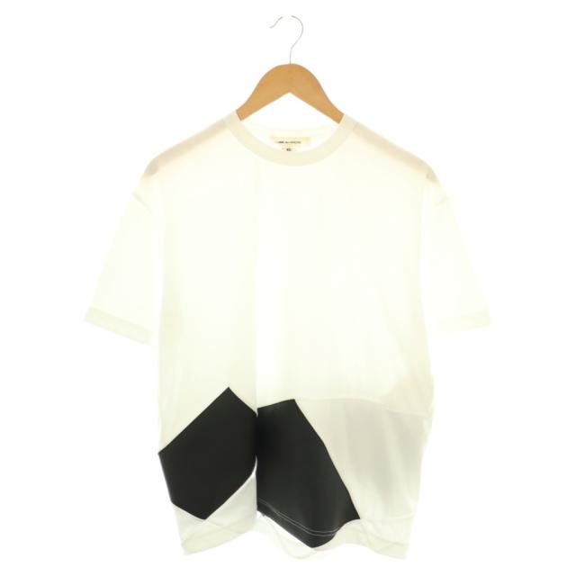 【中古】コムデギャルソン COMME des GARCONS Tシャツ カットソー フェイクレザー XS 白 黒 AD2024 GN-T018 メンズ