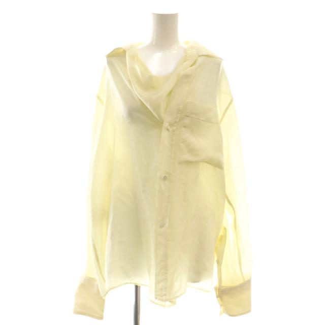 【中古】プランシー PLAN C シルクブラウス シャツ 前開き 40 クリーム色 /CX ■OS レディース