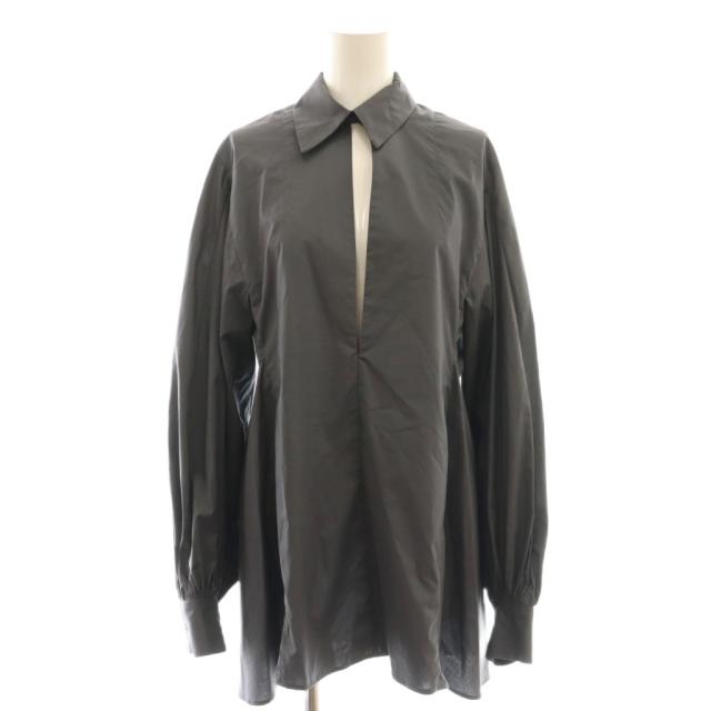 【中古】ハルノブムラタ HARUNOBUMURATA 24SS ボリュームスリーブタイプライターブラウス 長袖 34 グレー