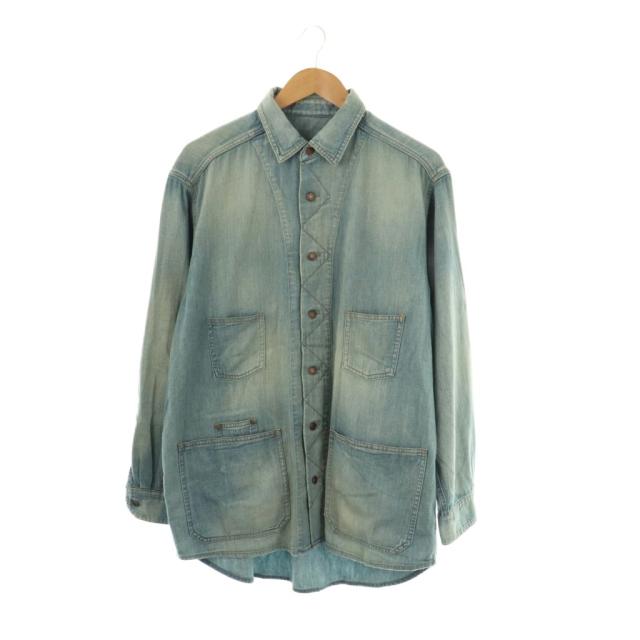【中古】マーティーアンドサンズ 25AW DENIM SHIRTS COVERALL デニムジャケット カバーオール 薄手 ダメージ加工